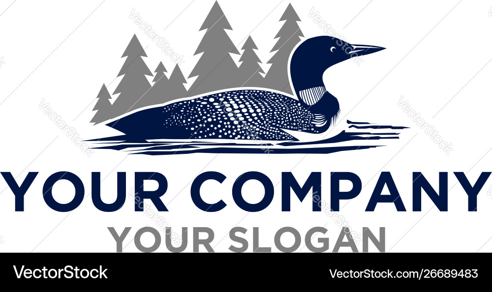 Common loon logo design Royalty Free Vector Image