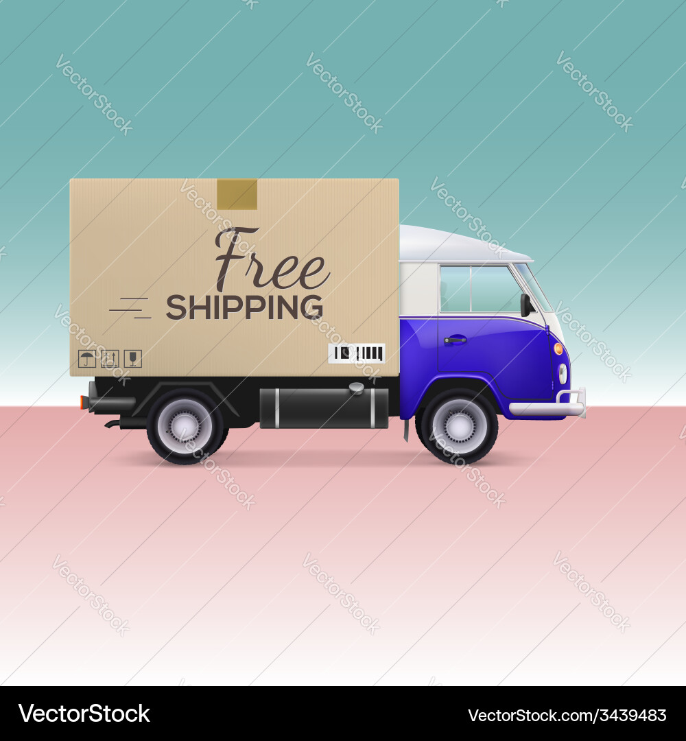 Delivery car Royalty Free Vector Image - VectorStock