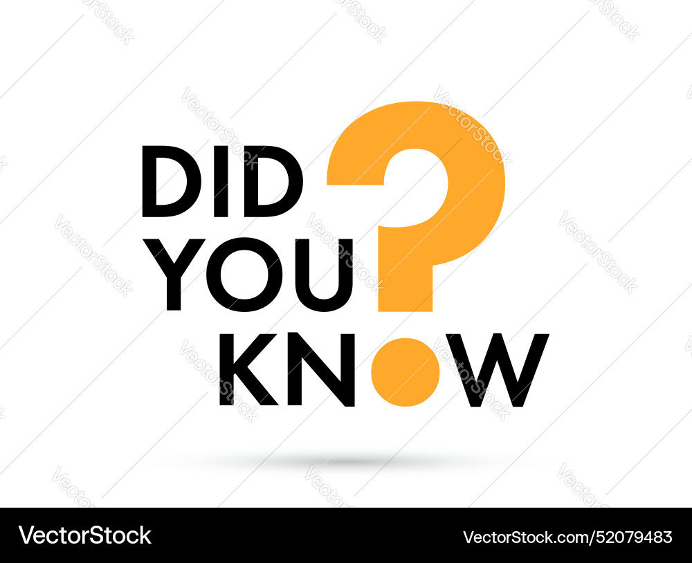 Did you know icon in flat style banner Royalty Free Vector