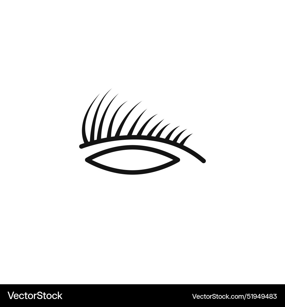 False eyelashes logo sign outline Royalty Free Vector Image