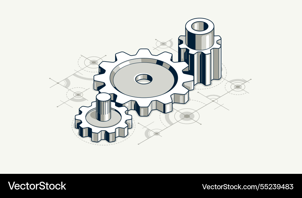Mechanical engineering concept gears and cogs Vector Image