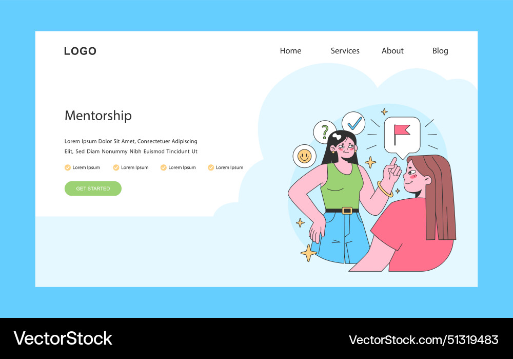 Mentorship guiding steps towards professional Vector Image