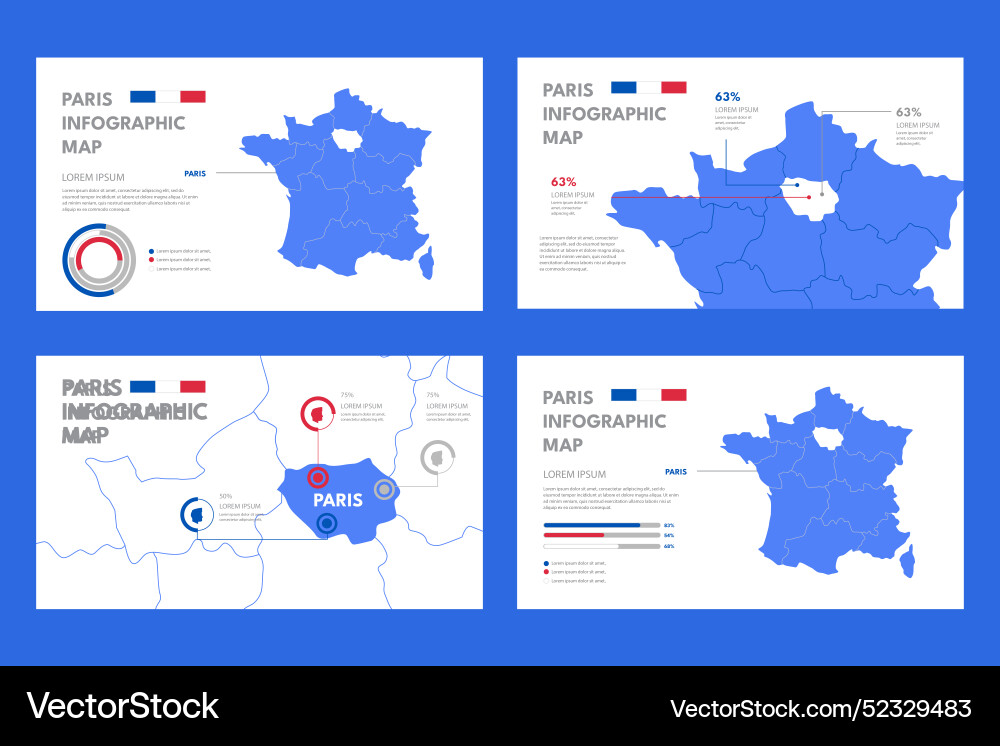 Paris map infographics Royalty Free Vector Image
