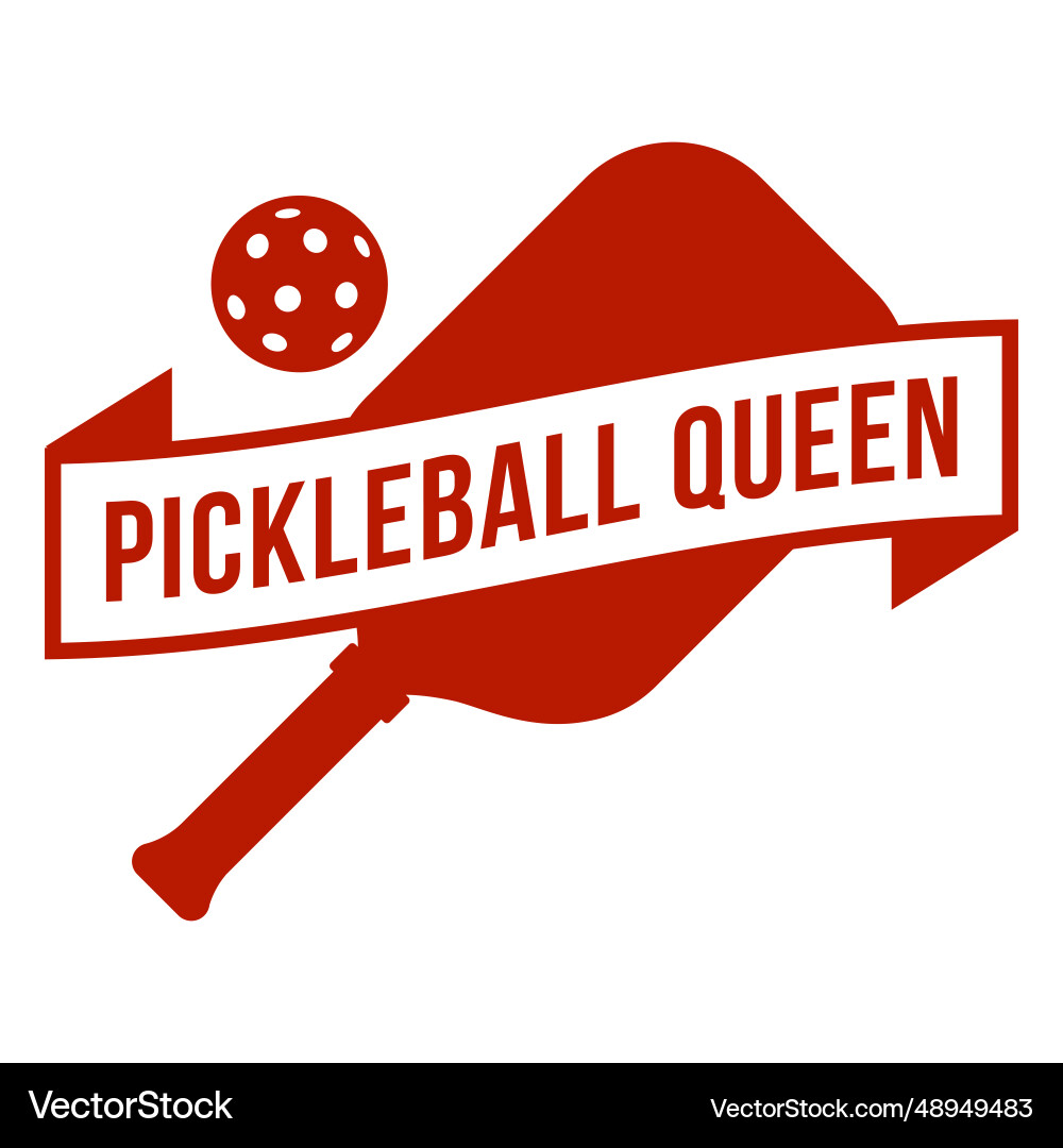 Pickleball queen badge Royalty Free Vector Image