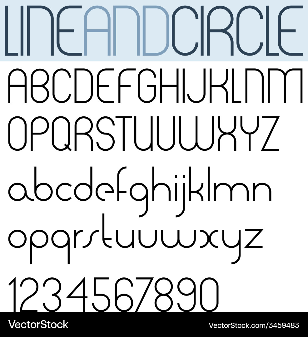 Poster thin black font and numbers on white Vector Image