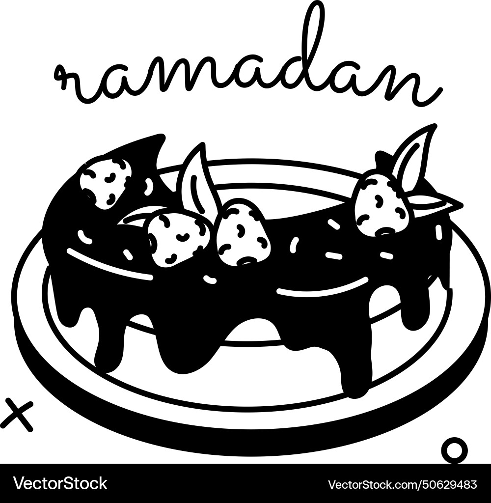 Ramadan dessert Royalty Free Vector Image - VectorStock