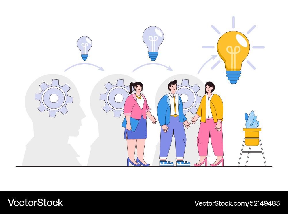 Sharing business ideas colleagues exchange Vector Image
