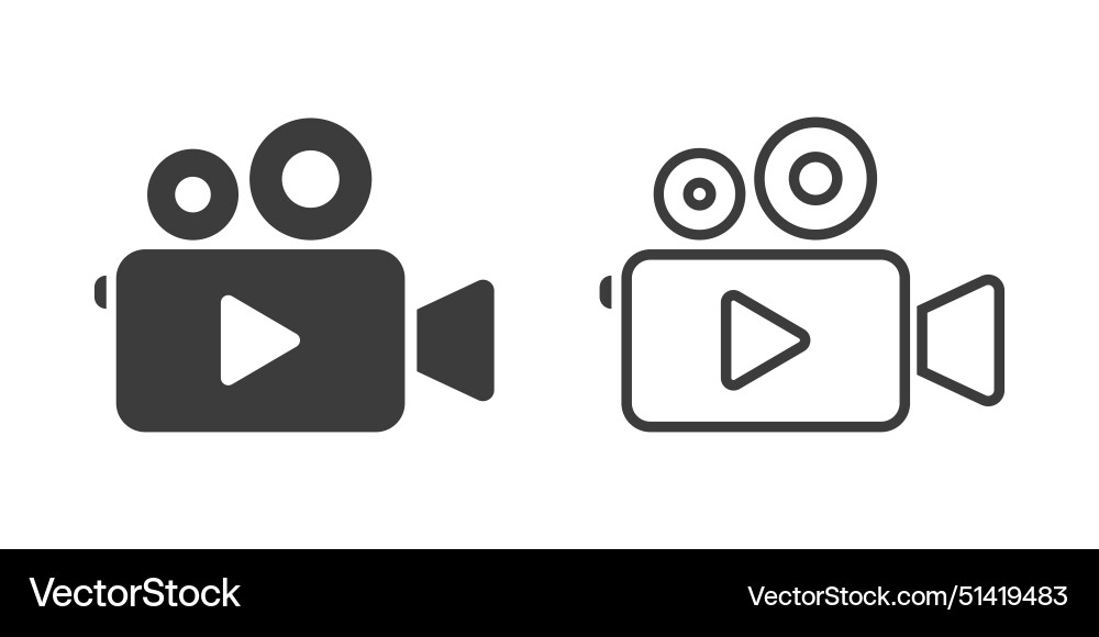 Video icon or camera sign and symbol Royalty Free Vector