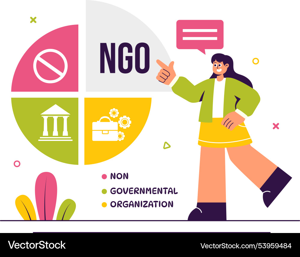 An ngo or non-governmental organization Royalty Free Vector