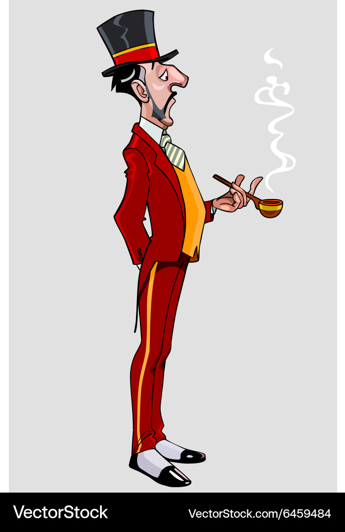 Cartoon man gentleman thin and tall in a hat Vector Image