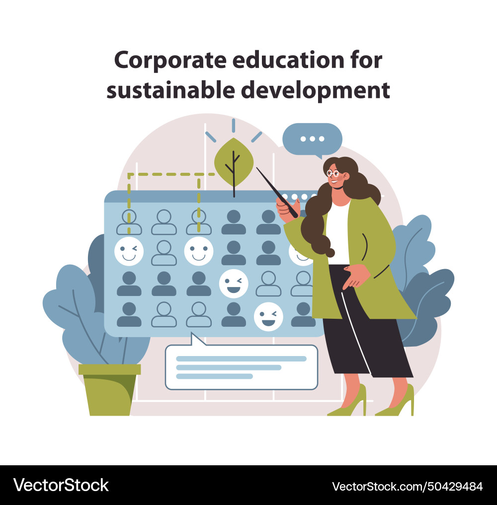 Corporate training for sustainability empowering Vector Image