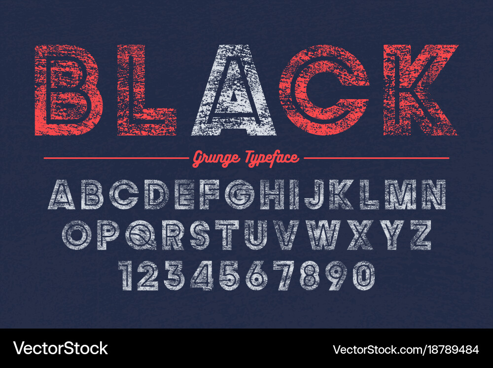 Extra bold decorative font design grunge Vector Image