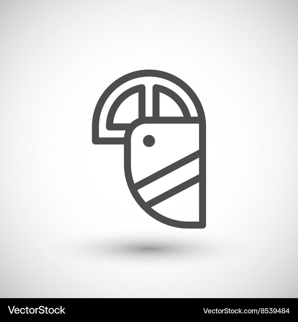 Face shield line icon Royalty Free Vector Image