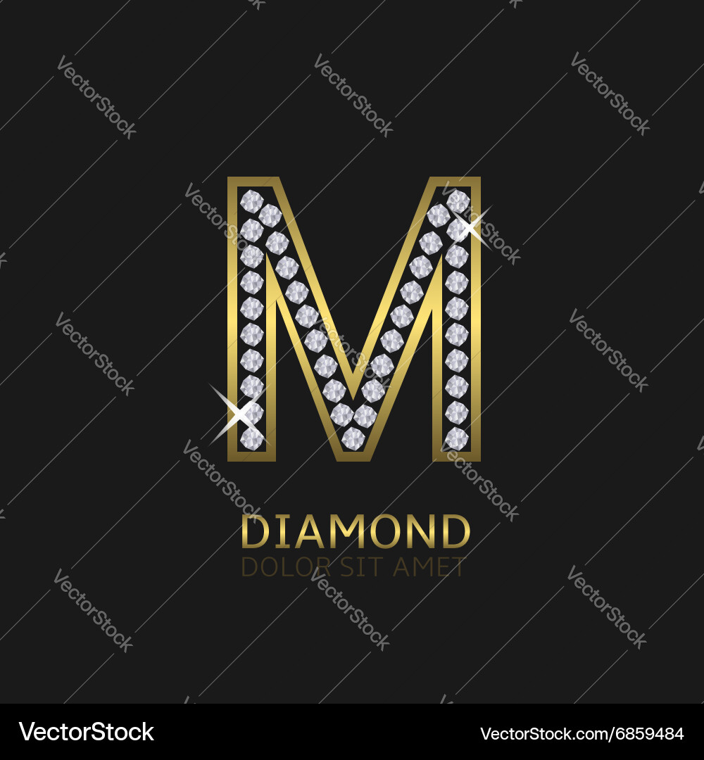 Golden letter m Royalty Free Vector Image - VectorStock