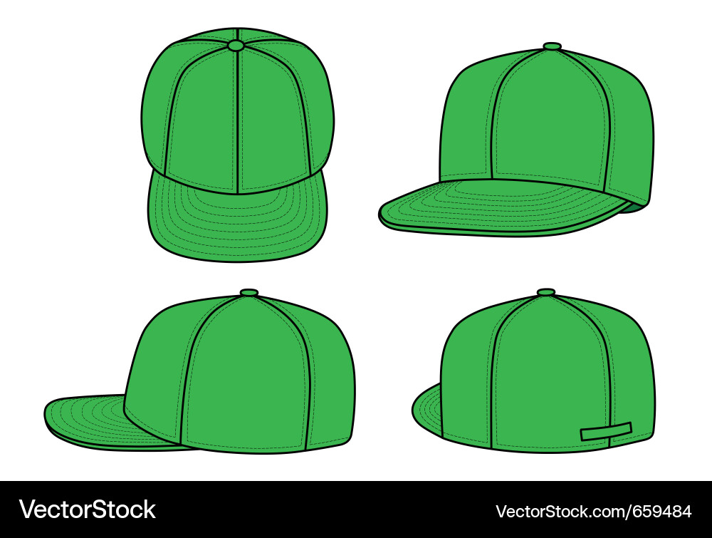 Green rap cap Royalty Free Vector Image - VectorStock