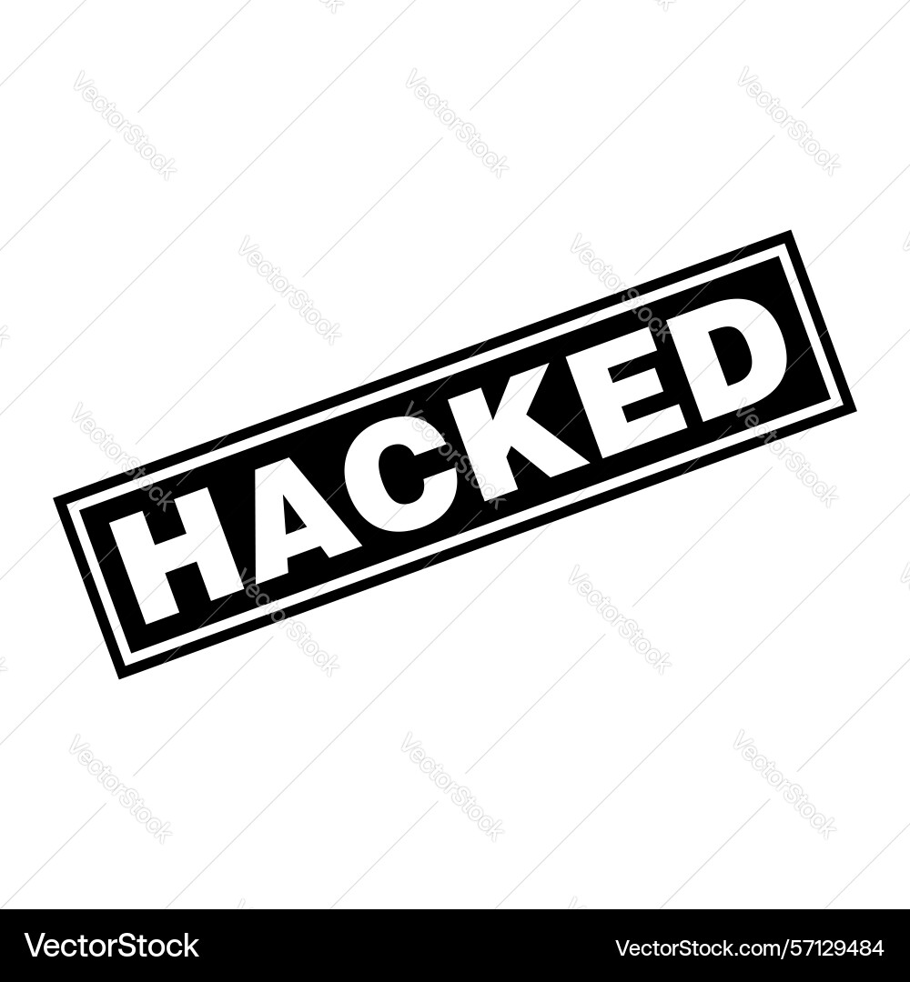 Hacked letter rubber stamp design template Vector Image