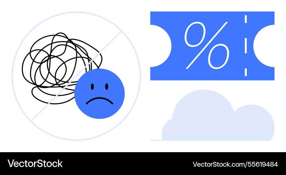 Overcoming financial confusion with discounts Vector Image