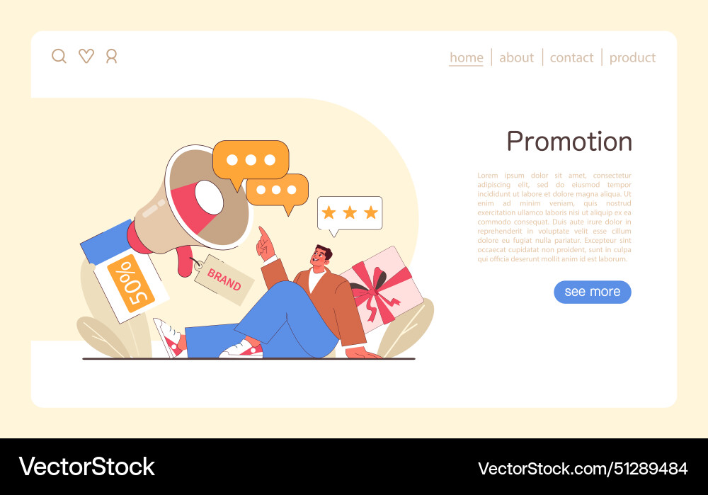 Promotion concept flat Royalty Free Vector Image