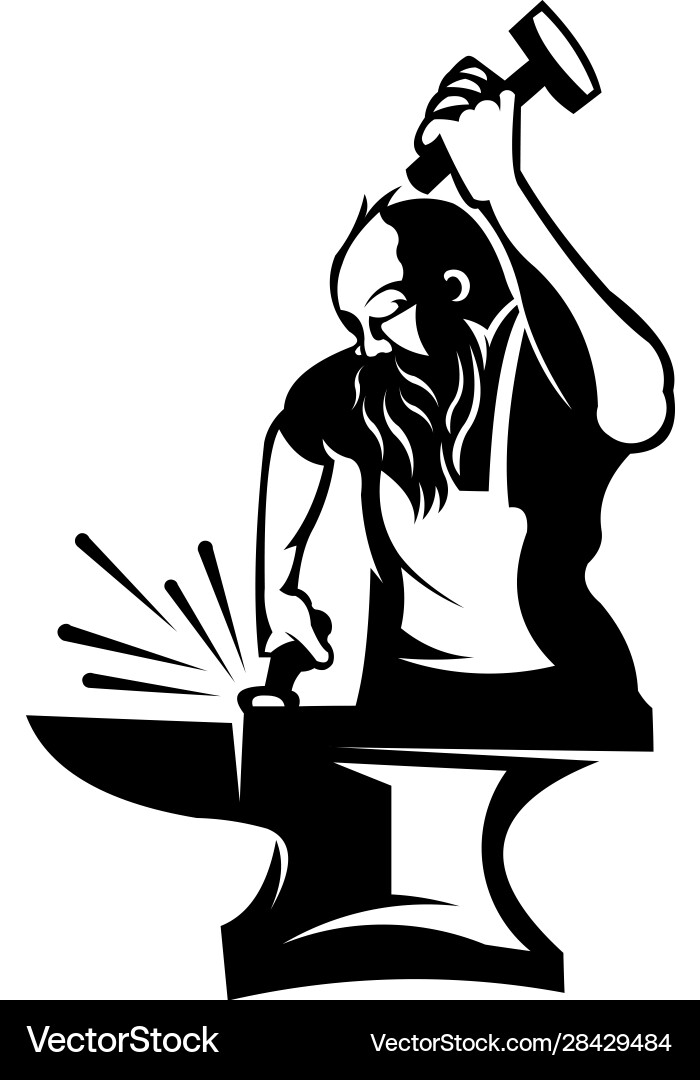 Simple modern hammer big Royalty Free Vector Image