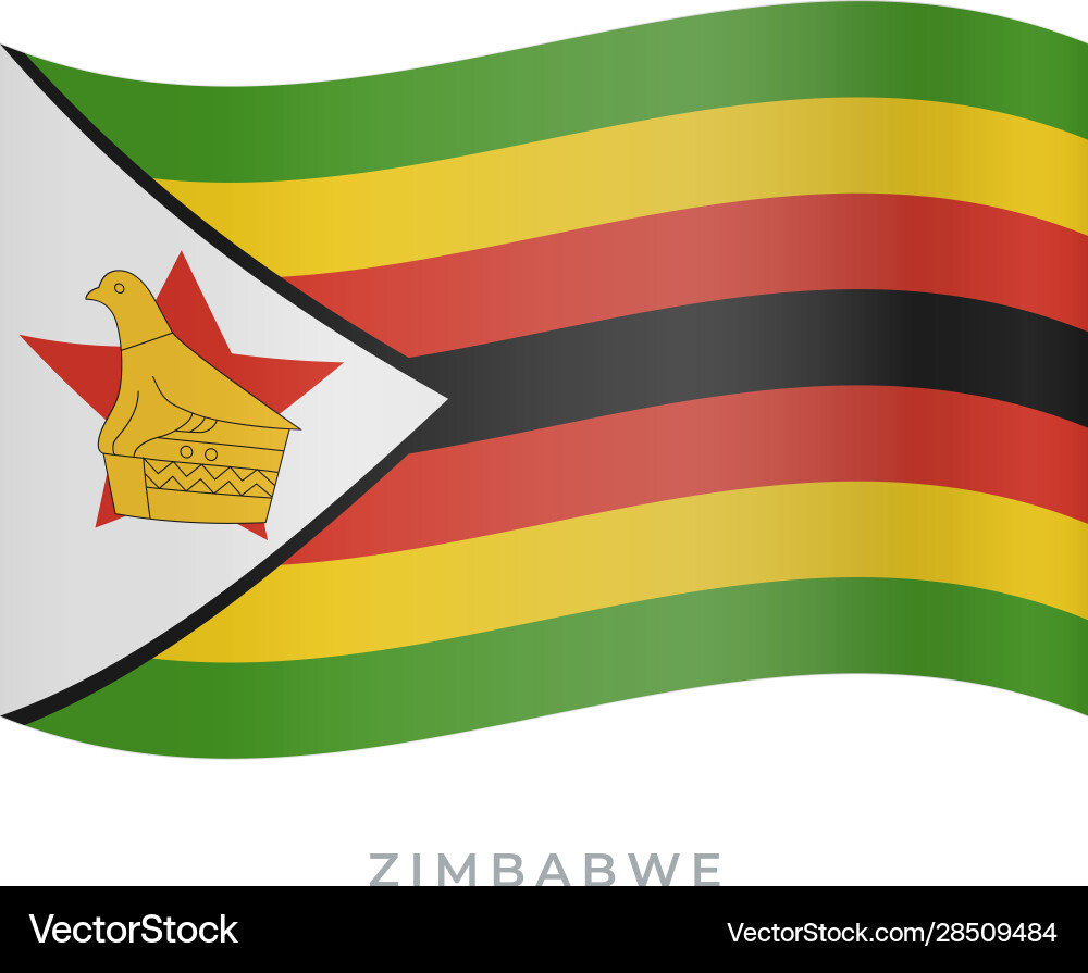 Zimbabwe waving flag icon Royalty Free Vector Image