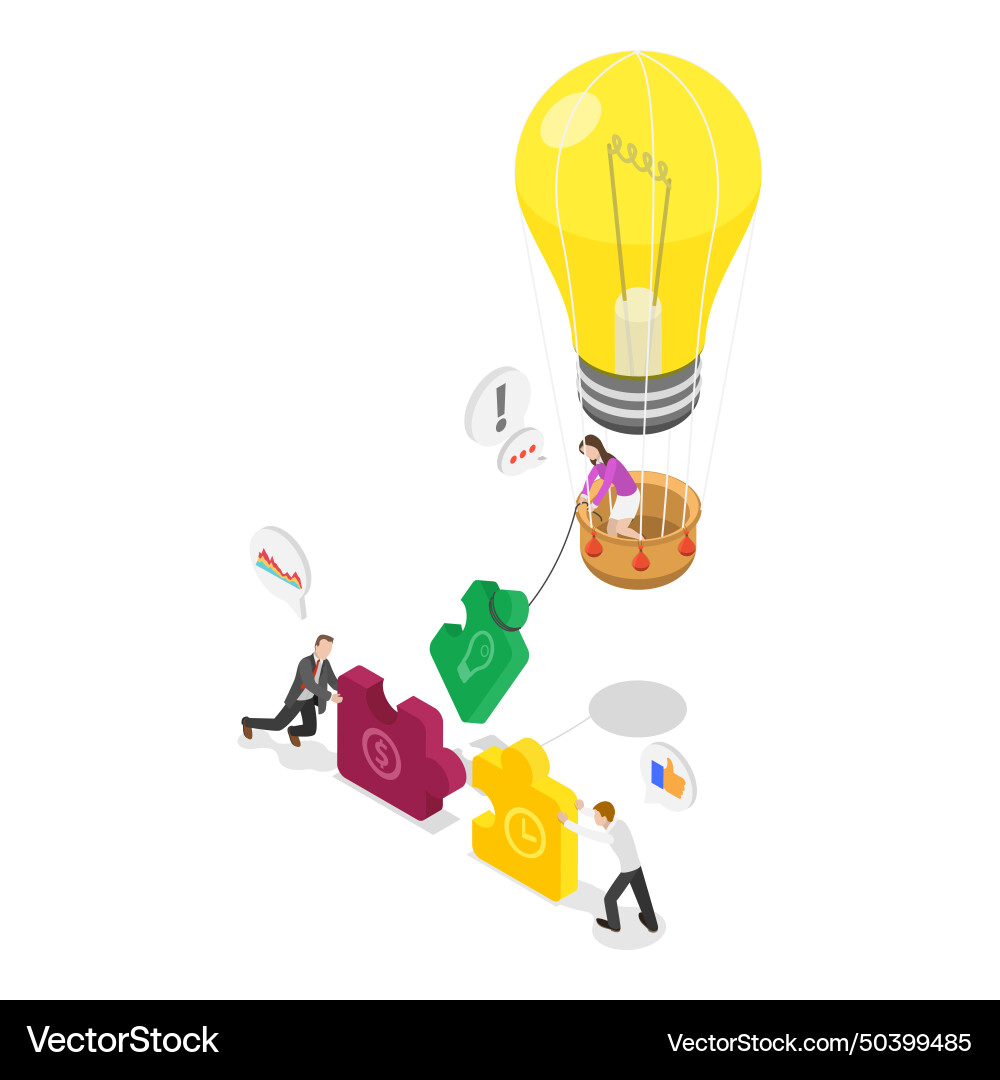 3d isometric flat of trading Royalty Free Vector Image