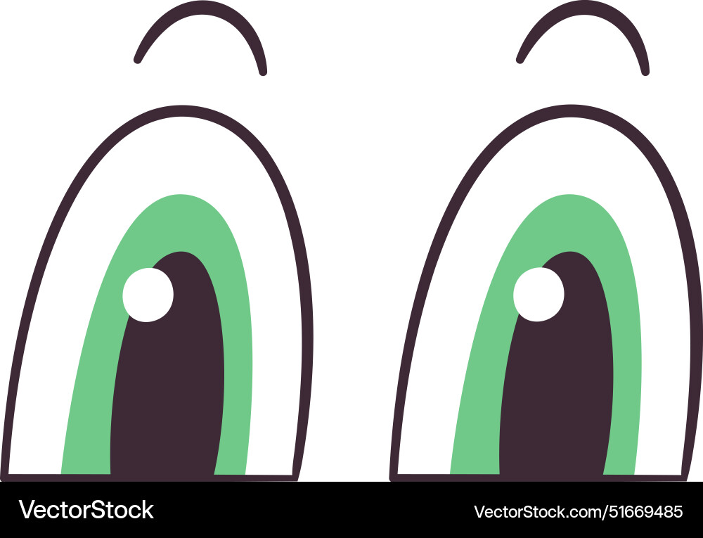 Cartoon character surprised eyes Royalty Free Vector Image