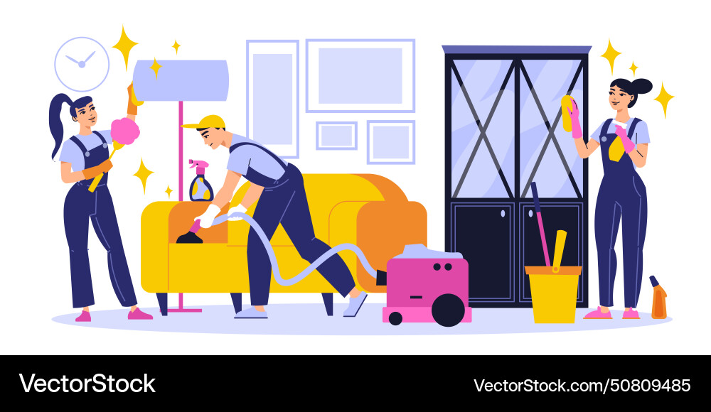 Cleaning service flat Royalty Free Vector Image