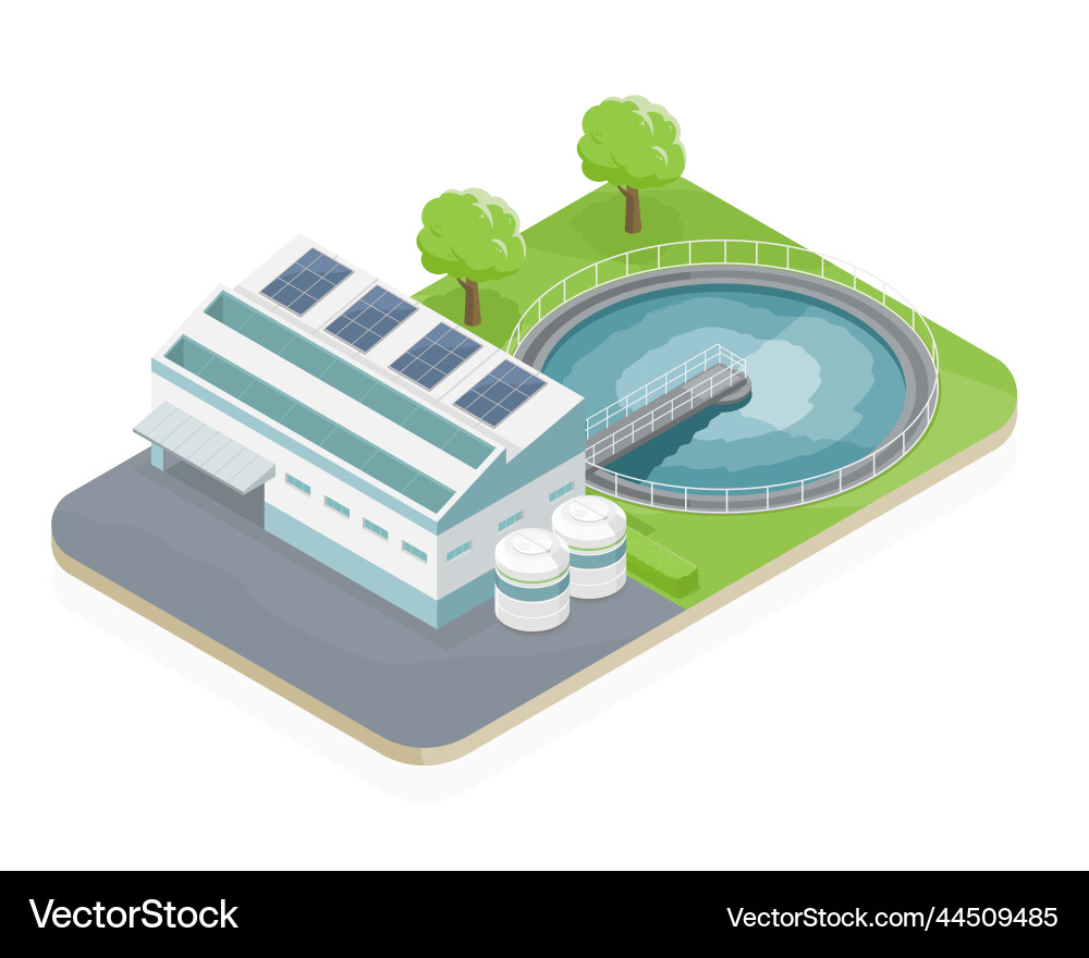 Eco factory small wastewater treatment section Vector Image