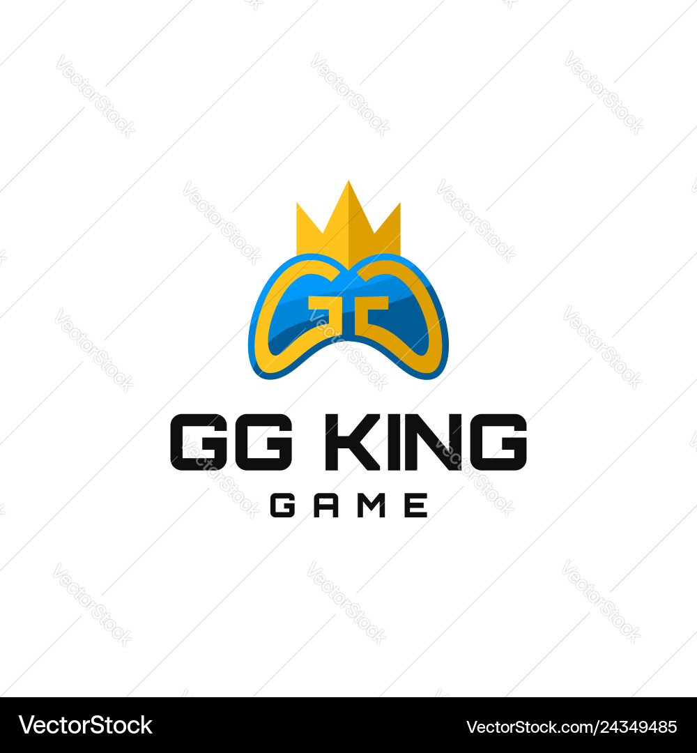 Gg king game logo Royalty Free Vector Image - VectorStock