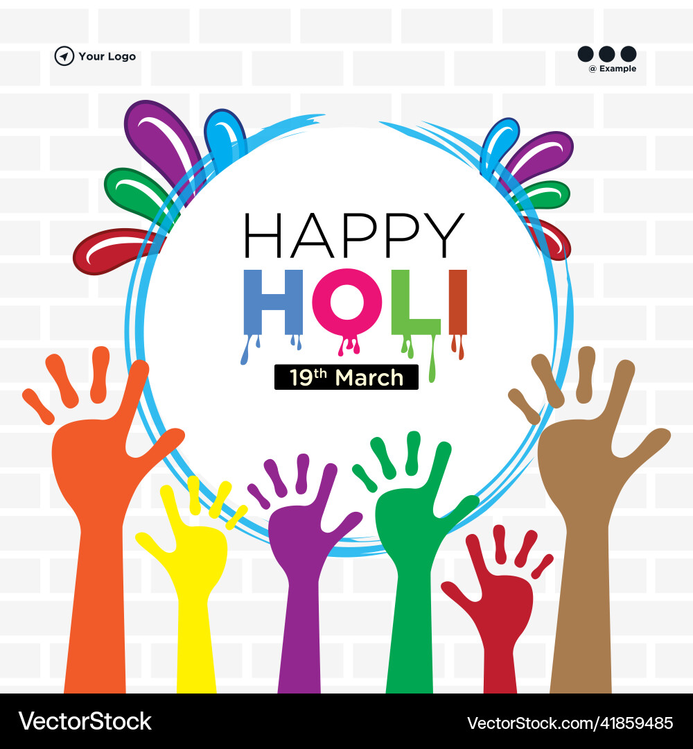 Happy holi banner design Royalty Free Vector Image
