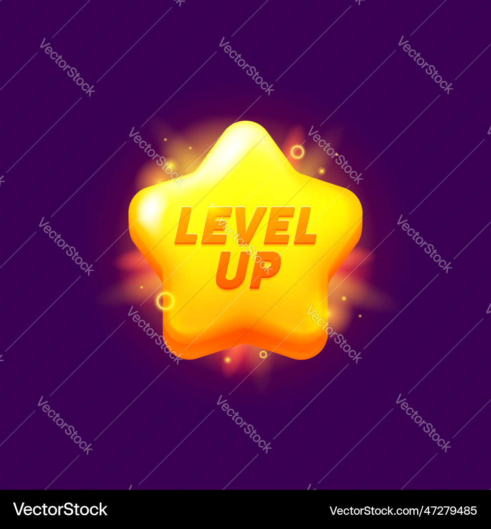 Level Up Reward Star Icon Royalty Free Vector Image