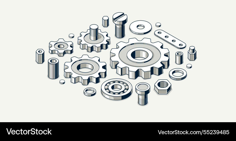 Mechanical engineering concept gears and cogs Vector Image
