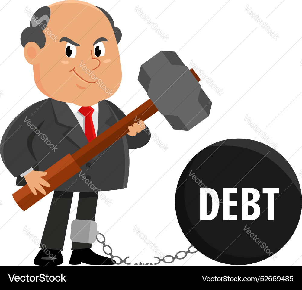 Smiling business boss man cartoon character Vector Image