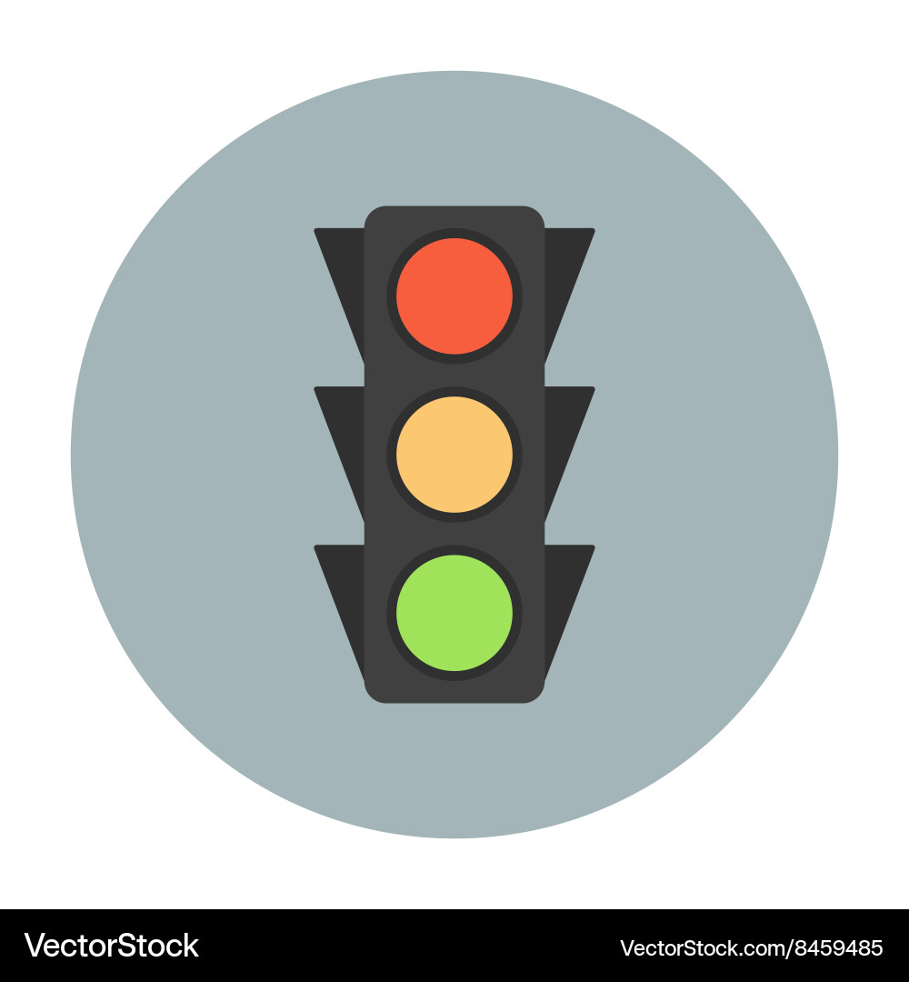 Traffic light icon flat Royalty Free Vector Image