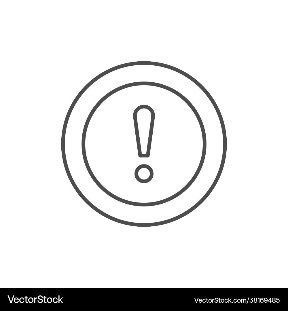 Warning sign line outline icon Royalty Free Vector Image