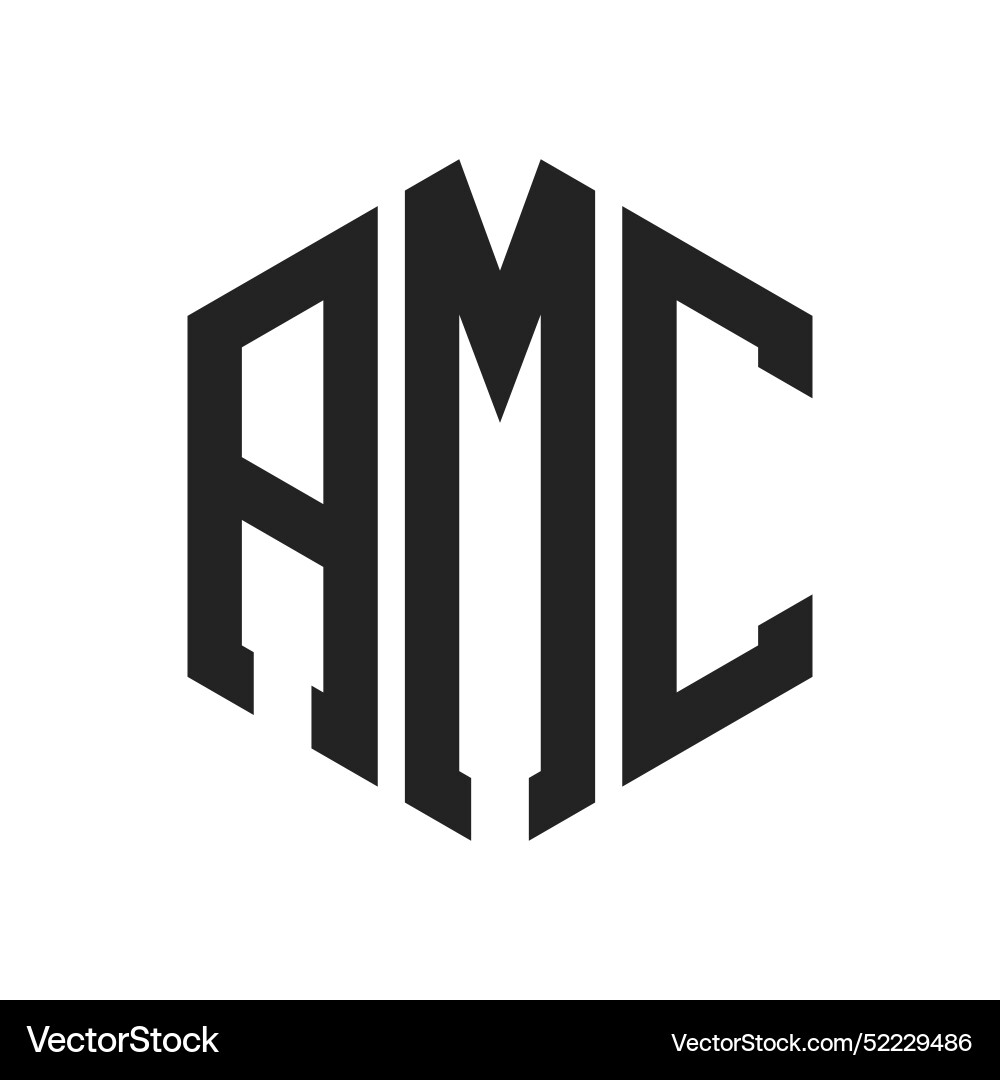 Amc logo design initial letter monogram Royalty Free Vector