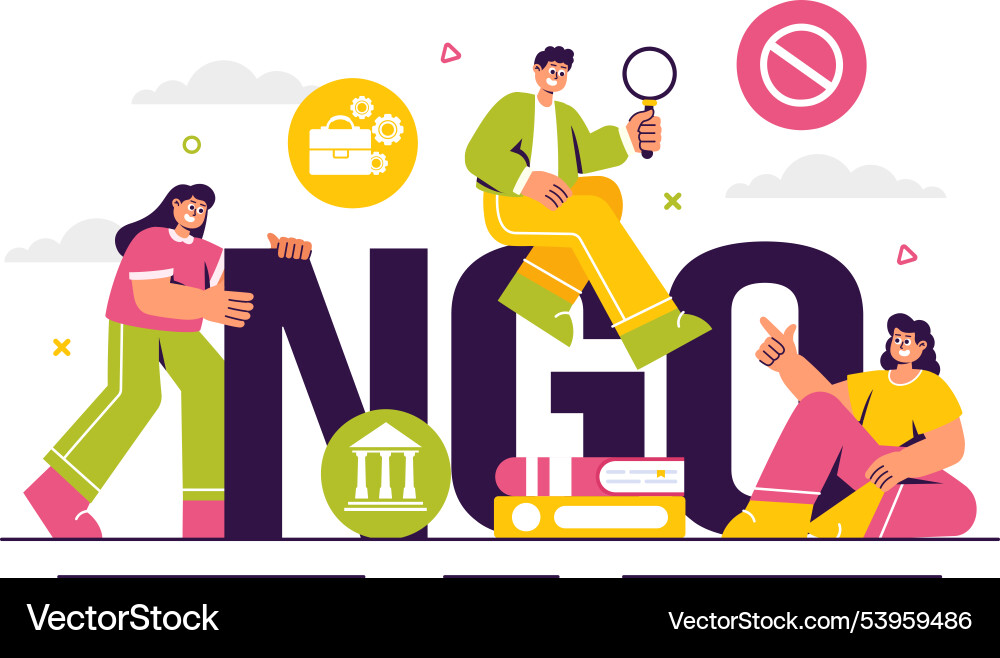 An ngo or non-governmental organization Royalty Free Vector