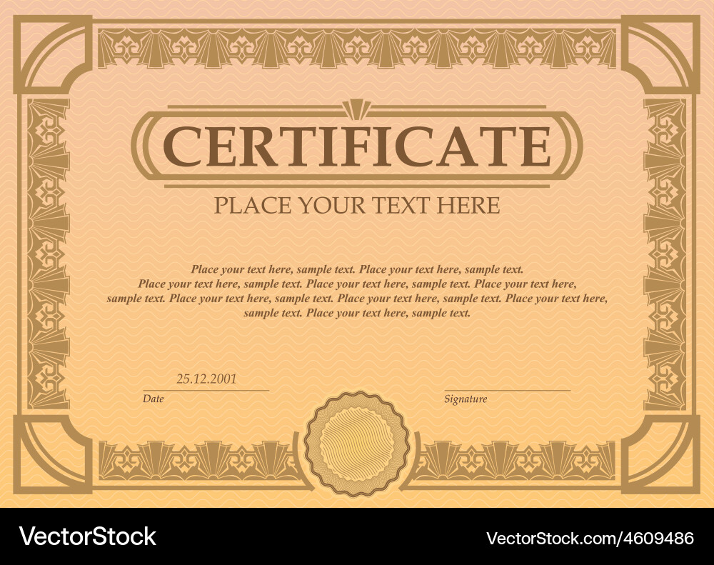 Certificate or coupon template Royalty Free Vector Image