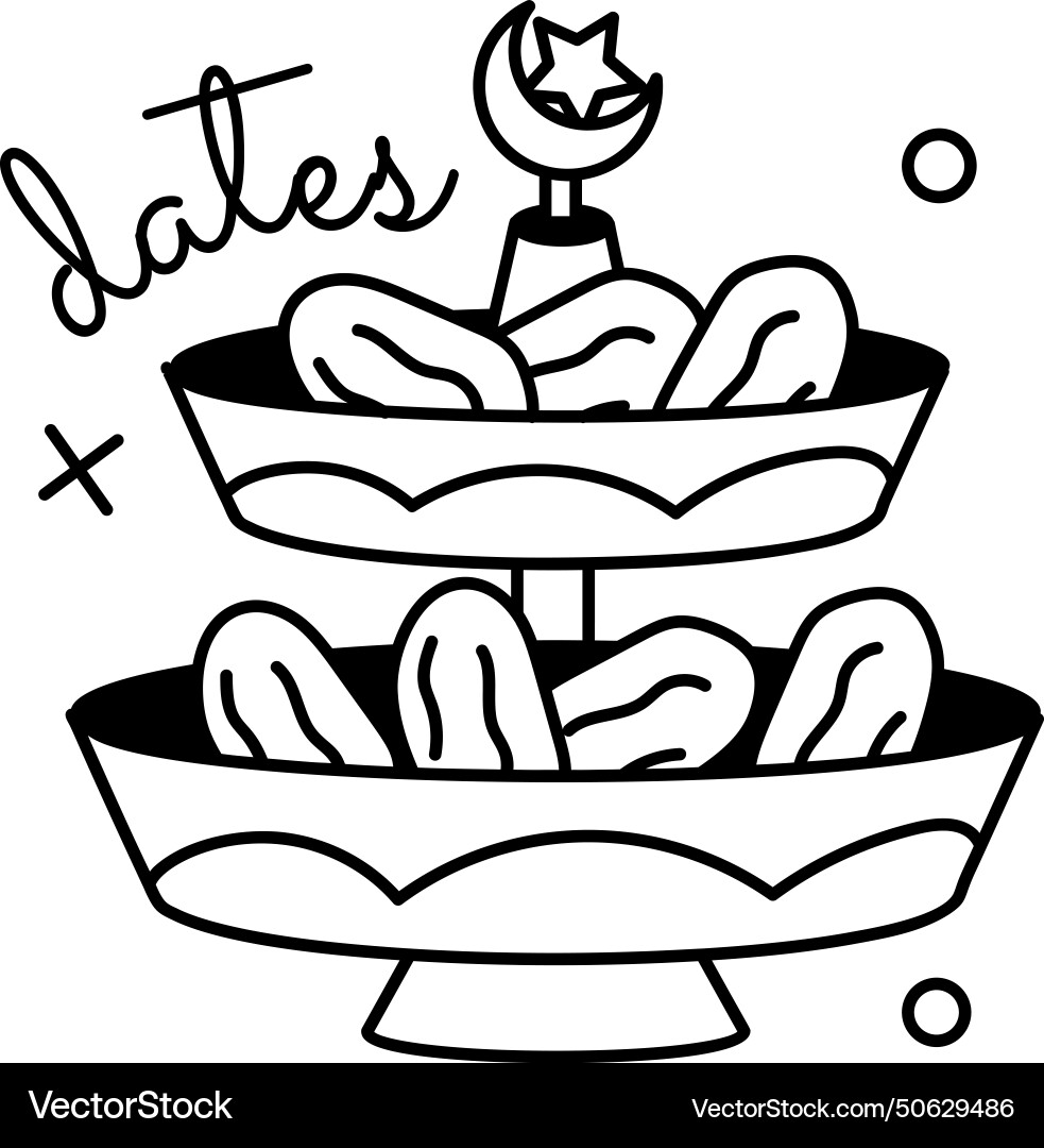 Dates platter Royalty Free Vector Image - VectorStock