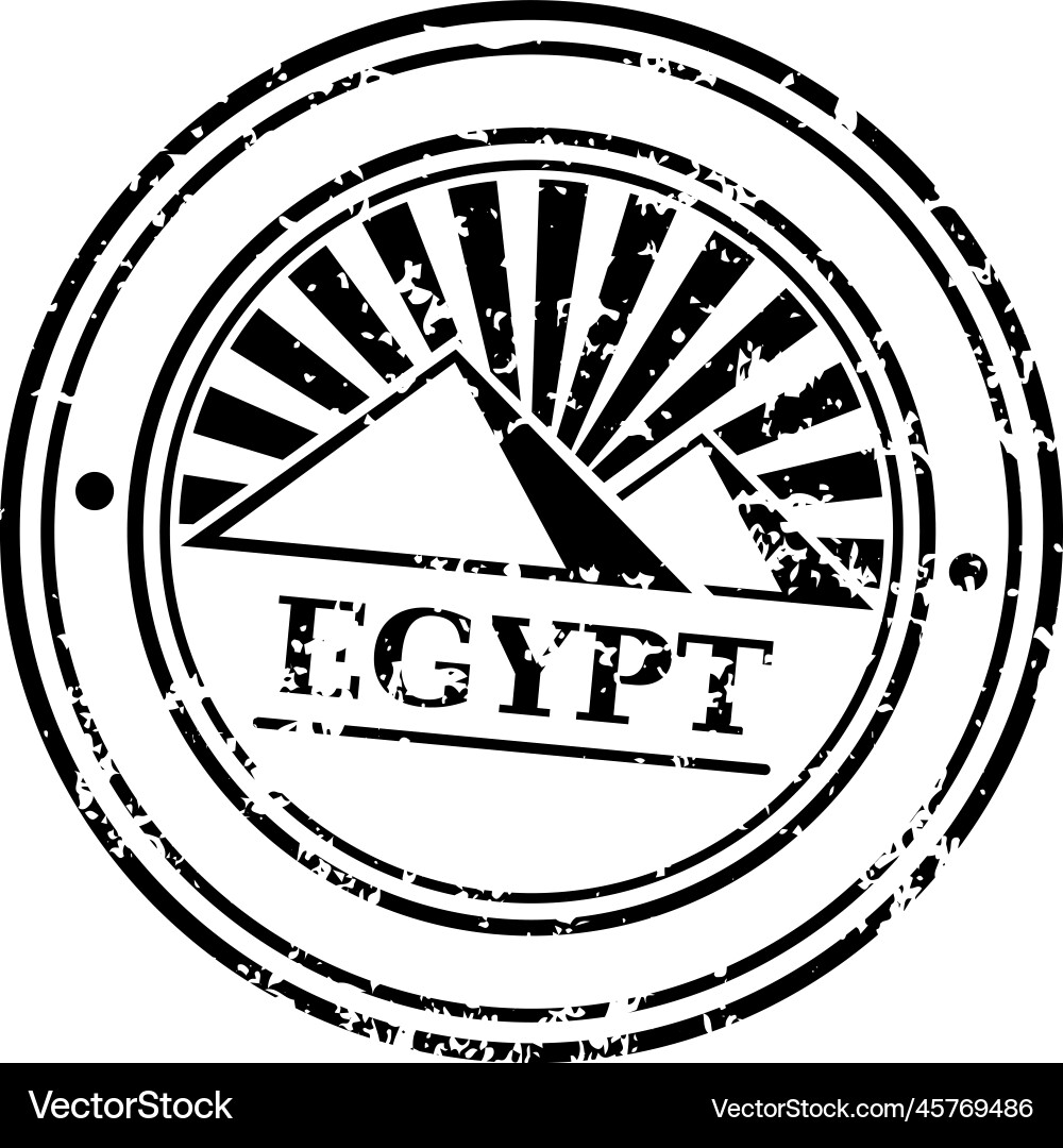 Egypt mail grunge stamp postal round label Vector Image