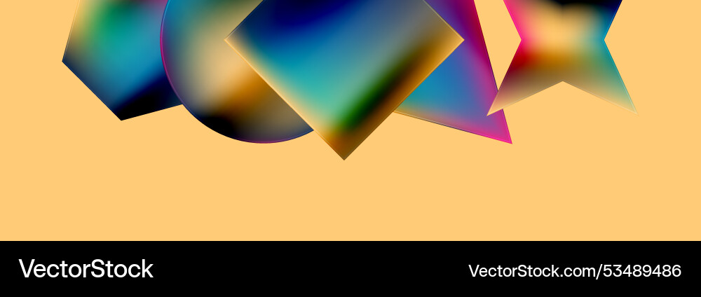 Fluid color geometric shapes abstract background Vector Image