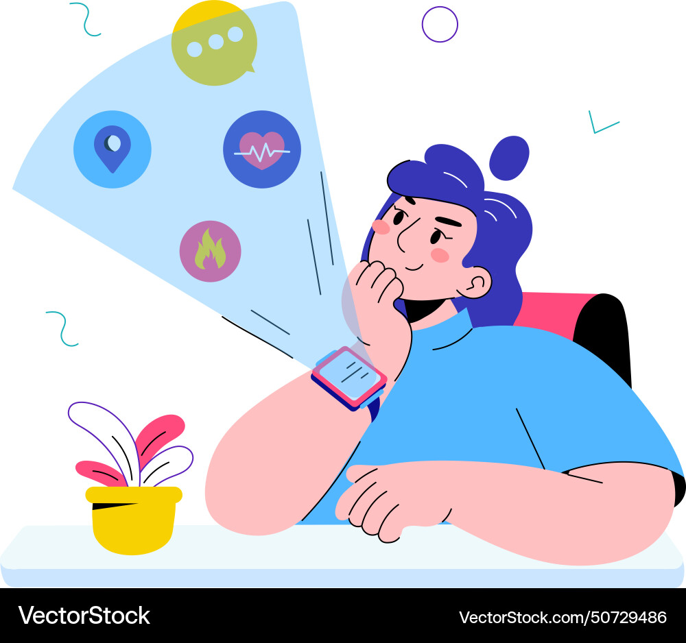 Hologram watch Royalty Free Vector Image - VectorStock