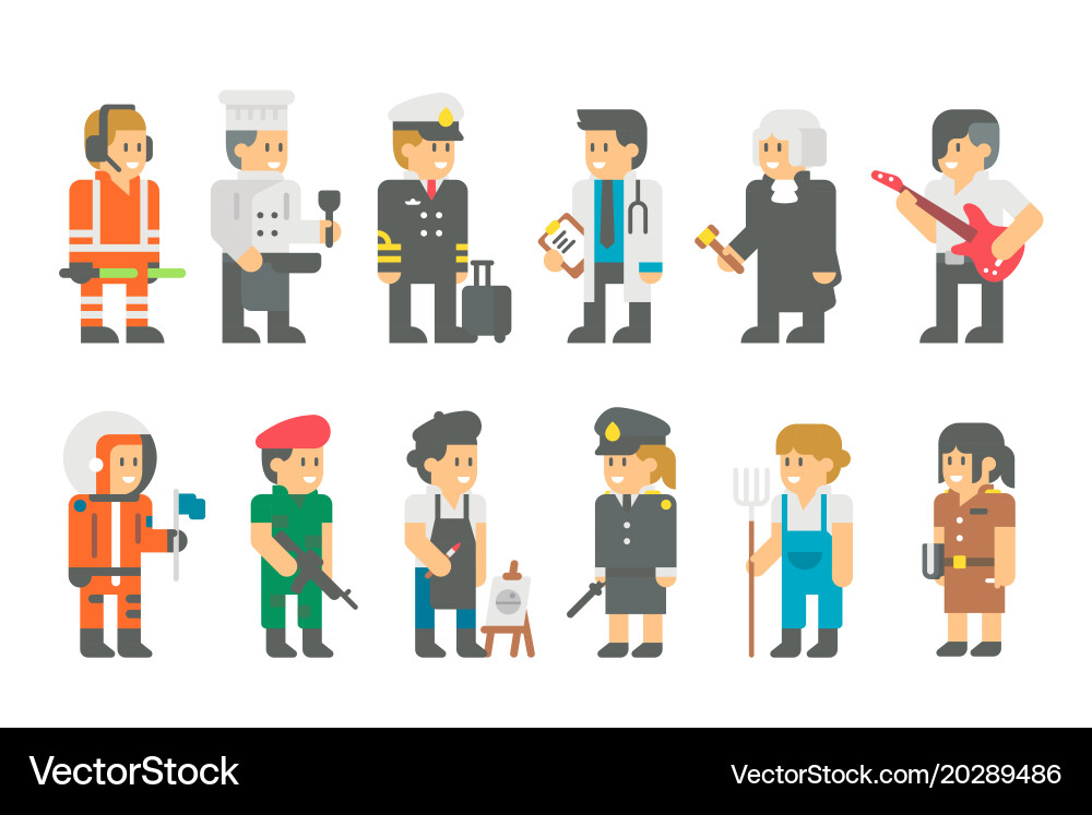Kids with uniforms flat cartoon design Royalty Free Vector