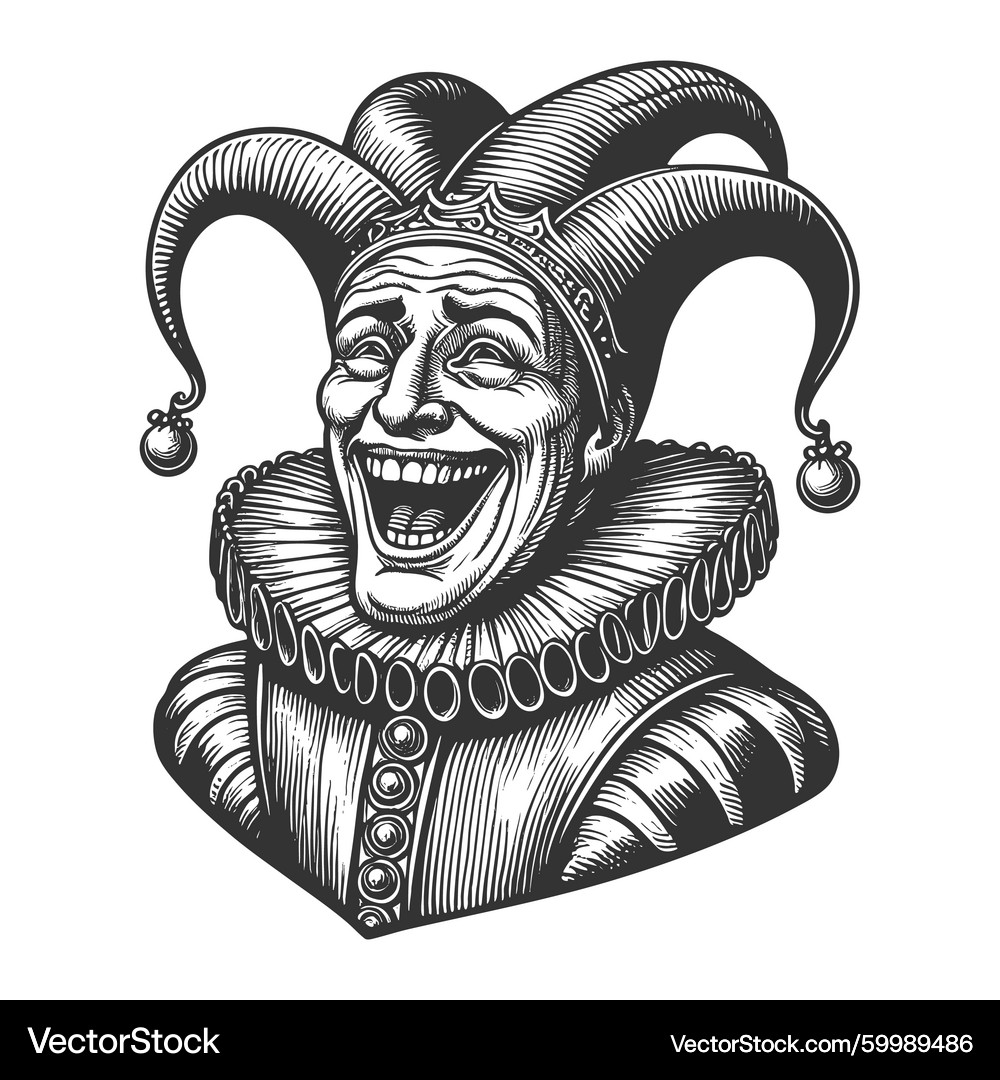 Medieval Jester with Bells Royalty Free Vector Image