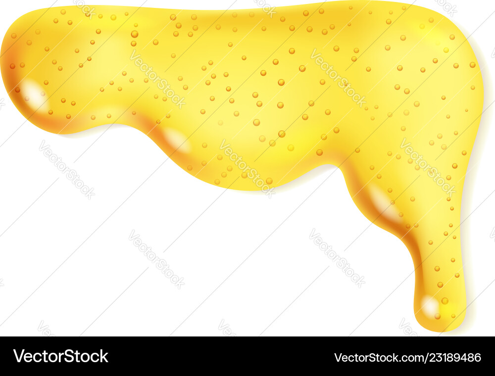 Geschmelzter Honig transparenter Tropfen mit Blasen Textur