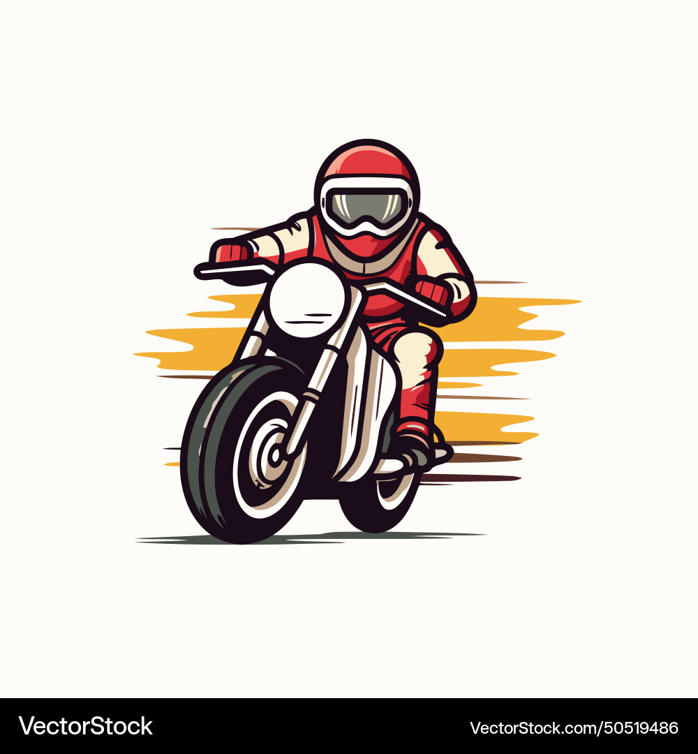 Motorcycle racer motorcyclist logo Royalty Free Vector Image