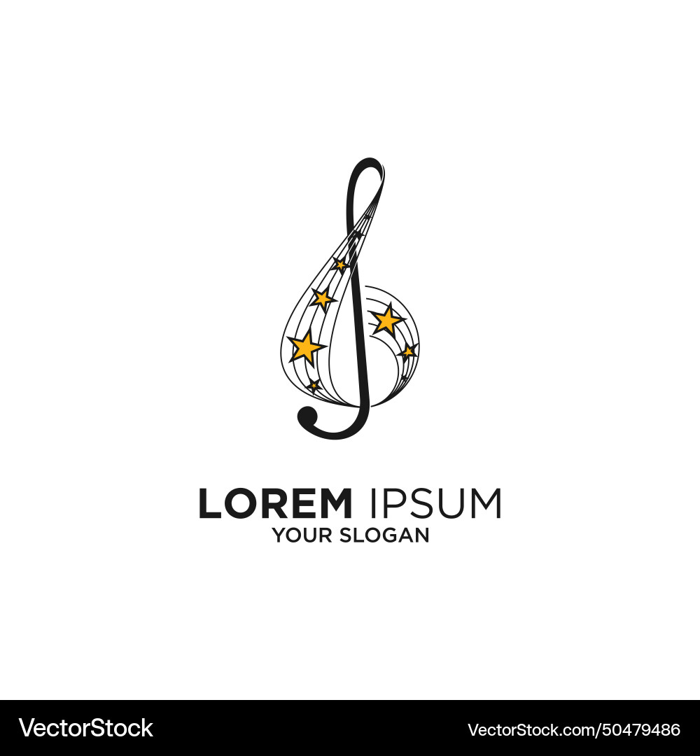 Music star logo designs Royalty Free Vector Image