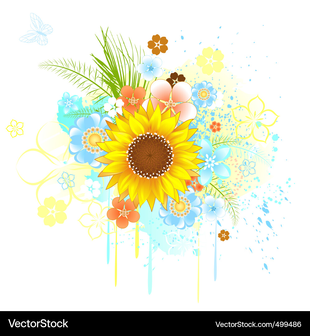Summer sunflower Royalty Free Vector Image - VectorStock