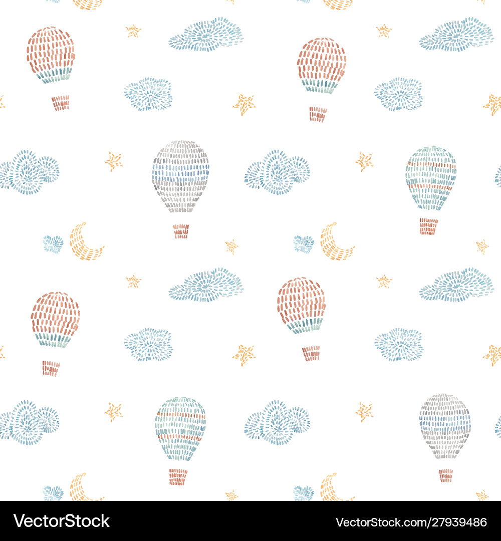 Watercolor seamless pattern with air Royalty Free Vector