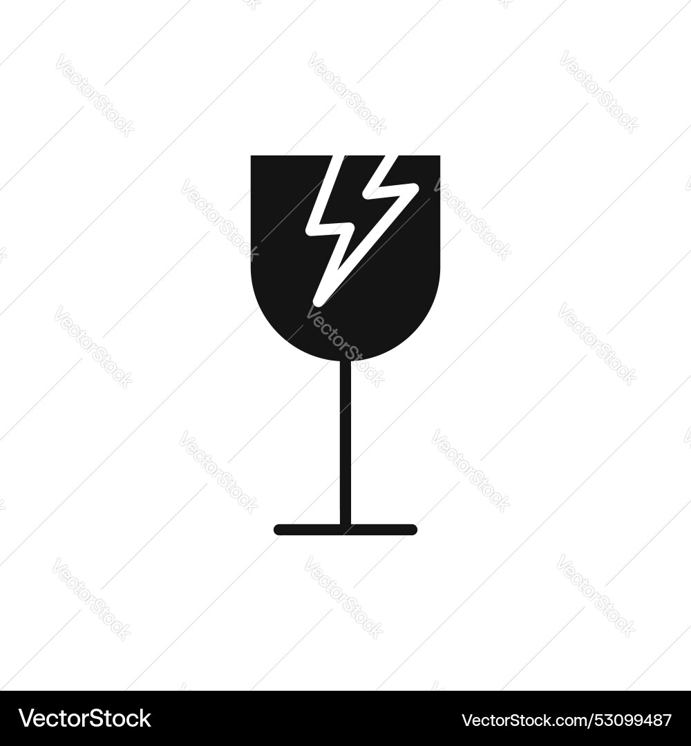 Box fragile icon isolated on white background Vector Image